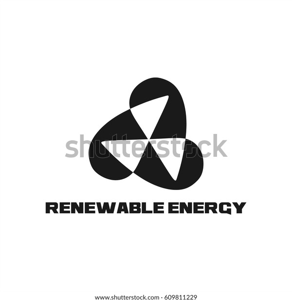 Black White Renewable Energy Logo Stock Vector (Royalty Free) 609811229 ...