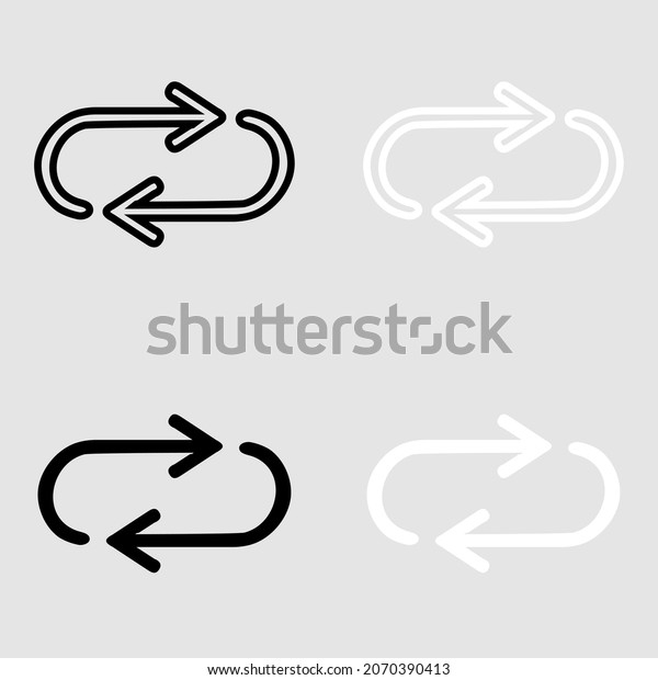 Black White Repeat Icon Repeat Icons Stock Vector (Royalty Free ...