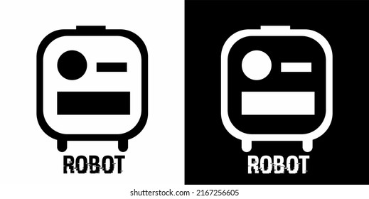 Black White Robot Logo Vector Stock Vector (Royalty Free) 2167256605 ...