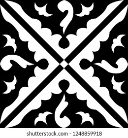 Black White Royal Pattern Seamless Vector Stock Vector (Royalty Free ...