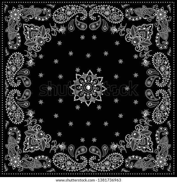Black White Scarf Print Stock Vector (Royalty Free) 1381736963 ...