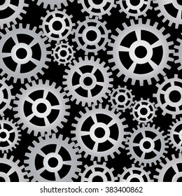 Vector Seamless Background White Gray Gears Stock Vector (Royalty Free ...