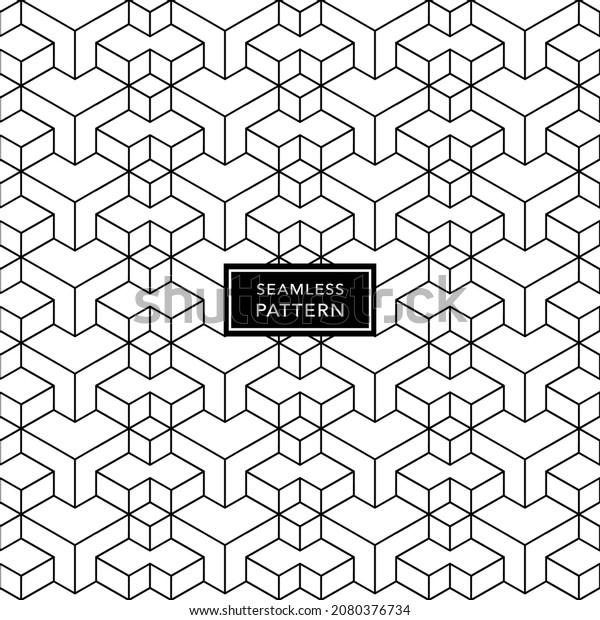 Black White Seamless Geometric Pattern Background Stock Vector Royalty