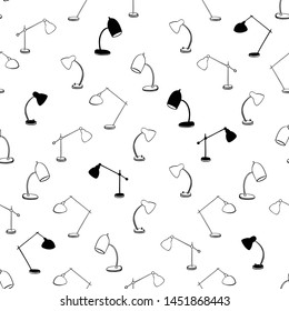 Black White Seamless Pattern Lamps Stock Vector (Royalty Free ...