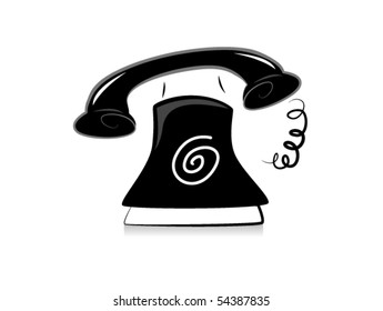 Black White Series Telephone Vector Stock Vector (Royalty Free ...