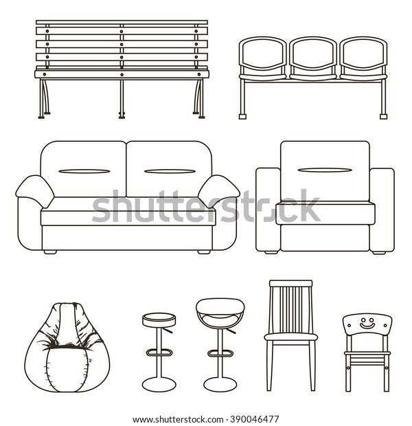Black White Set Seats Icon Set: เวกเตอร์สต็อก (ปลอดค่าลิขสิทธิ์ ...