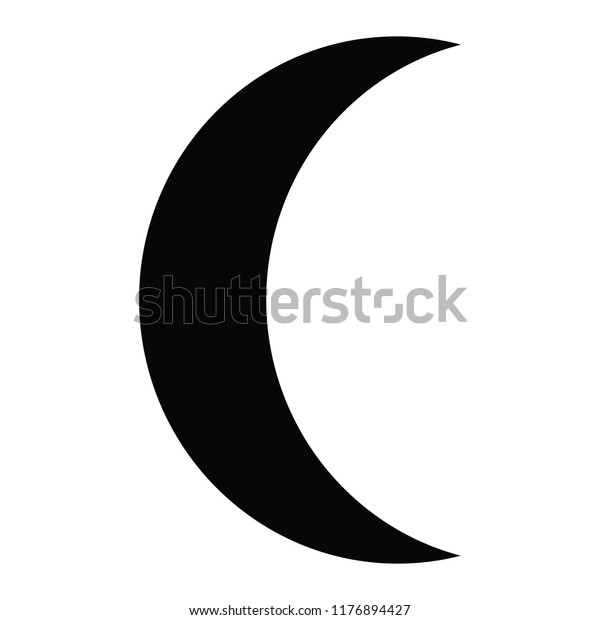 Black White Silhouette Crescent Moon Stock Vector (Royalty Free ...