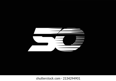 Black White Simple 50 Number Logo Stock Vector (Royalty Free ...