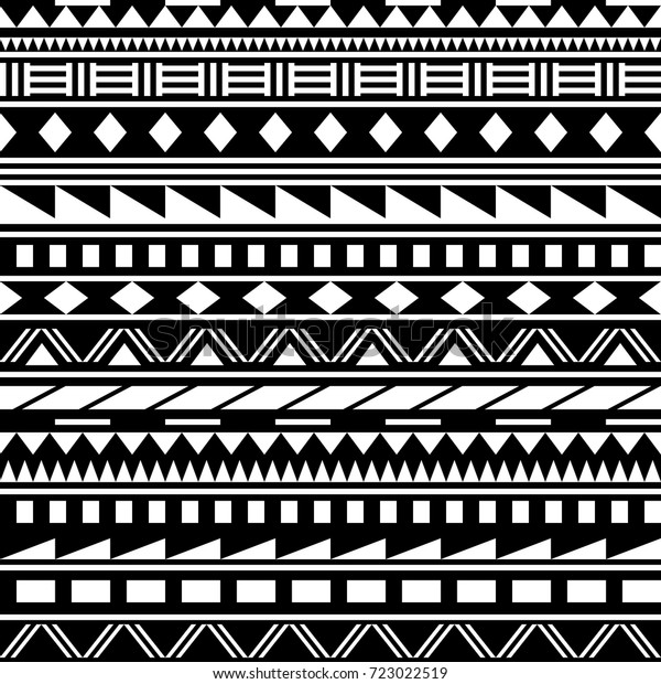Black White Simple Shapes Ethnic African Stock Vector (Royalty Free ...