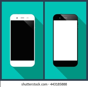 Black White Smartphones Two Smartphones Vector Stock Vector (Royalty ...