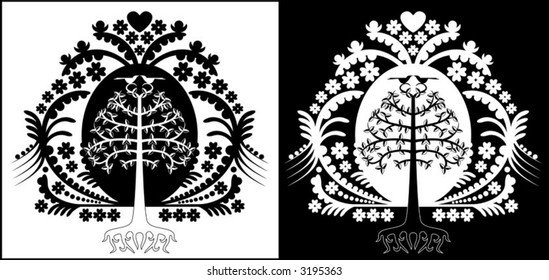 Black White Spring Landscape Stock Vector (Royalty Free) 3195363 ...