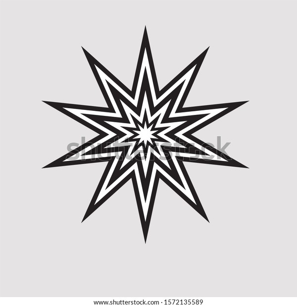 Black White Star Drawing Stock Vector (Royalty Free) 1572135589 ...