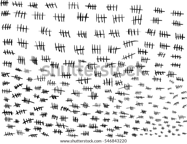 Black White Tally Stroke Counting Marks Stock Vector (Royalty Free ...