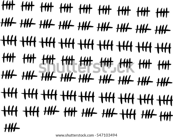 Black White Tally Stroke Counting Marks Stock Vector (Royalty Free ...
