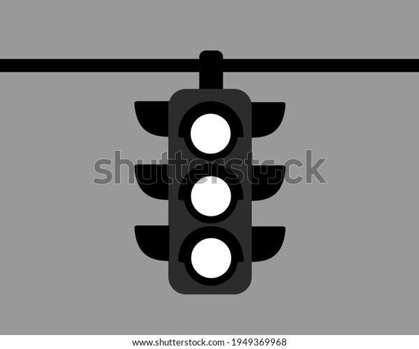 Black White Traffic Lights Colourless Monochrome Stock Vector (Royalty ...