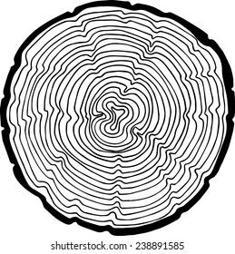 Black White Tree Rings Background Stock Vector (Royalty Free) 238891585 ...