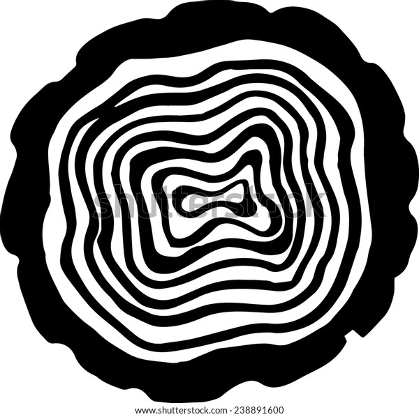 Black White Tree Rings Background Stock Vector (Royalty Free) 238891600 ...