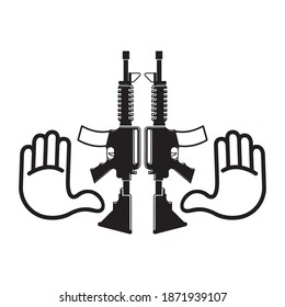Black White Two Rifles Hands Vector Stock Vector (Royalty Free ...