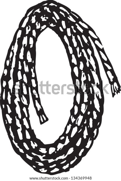 Black White Vctor Illustration Rope Lariat Stock Vector (Royalty Free ...