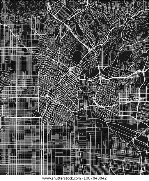 Black White Vector City Map Los Stock Vector (Royalty Free) 1007843842 ...