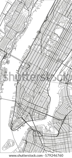 Black White Vector City Map New 库存矢量图（免版税）579246760 | Shutterstock