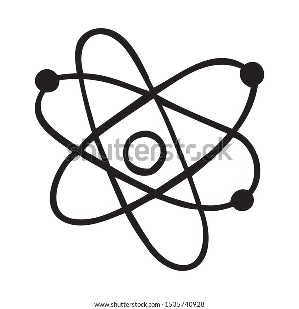 Black White Vector Illustration Atom Stock Vector (Royalty Free ...