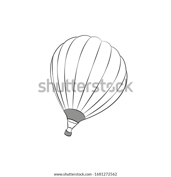 Black White Vector Illustration Balloon Sketch Stock Vector (Royalty ...