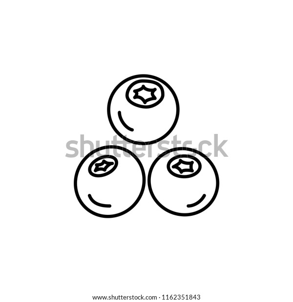 Black White Vector Illustration Blueberry Line: vector de stock (libre ...