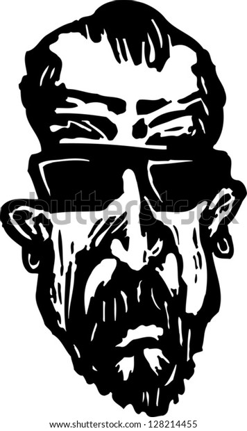 Black White Vector Illustration Criminal Face Stock Vector (Royalty ...
