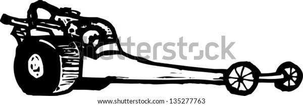 Black White Vector Illustration Dragster Race Stock Vector (Royalty ...