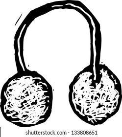 Black White Vector Illustration Ear Muffs Stock Vector (Royalty Free ...