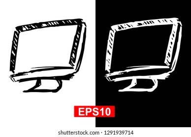 Black White Vector Illustration Hand Drawn Stock Vector (Royalty Free ...