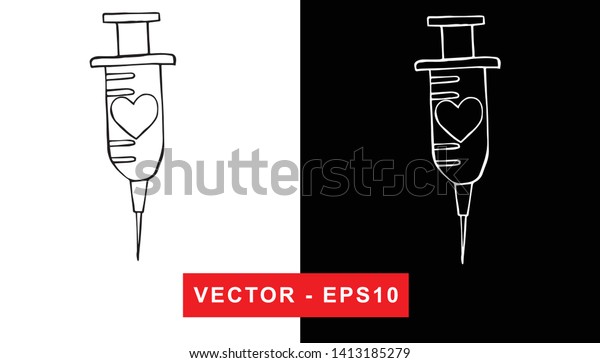 Black White Vector Illustration Hand Drawn Stock Vector (Royalty Free ...
