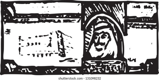 Black White Vector Illustration Iranian Money Stock Vector (Royalty ...
