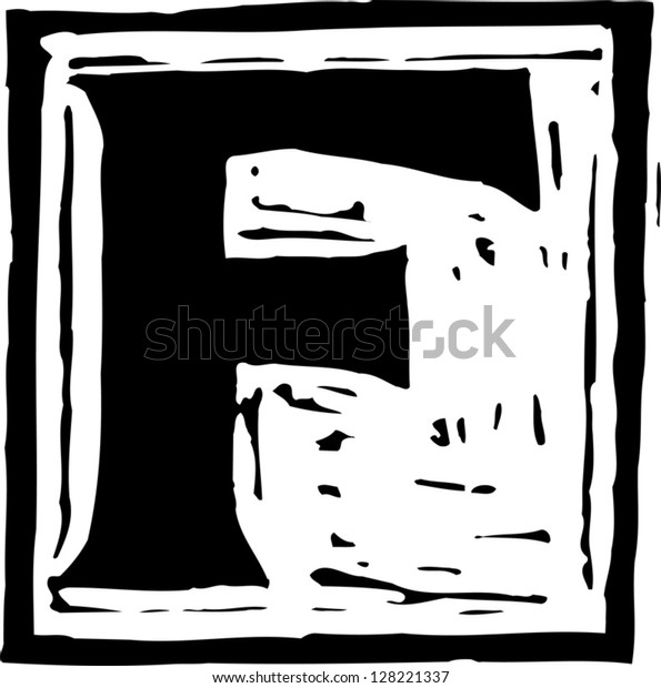 Black White Vector Illustration Letter F Stock Vector (Royalty Free ...