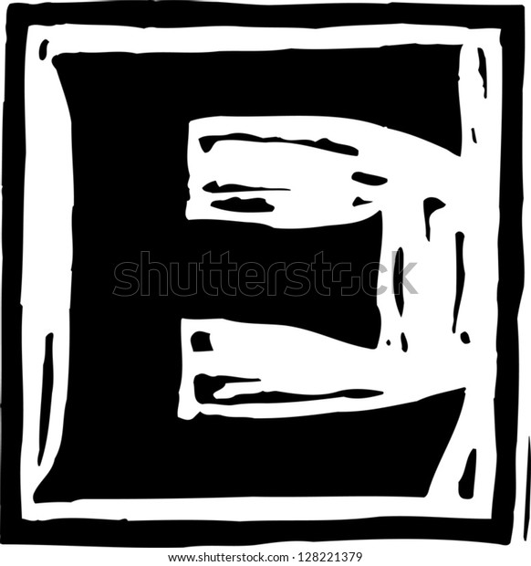 Black White Vector Illustration Letter E Stock Vector (Royalty Free ...