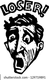Black White Vector Illustration Loser Man: เวกเตอร์สต็อก (ปลอดค่า ...