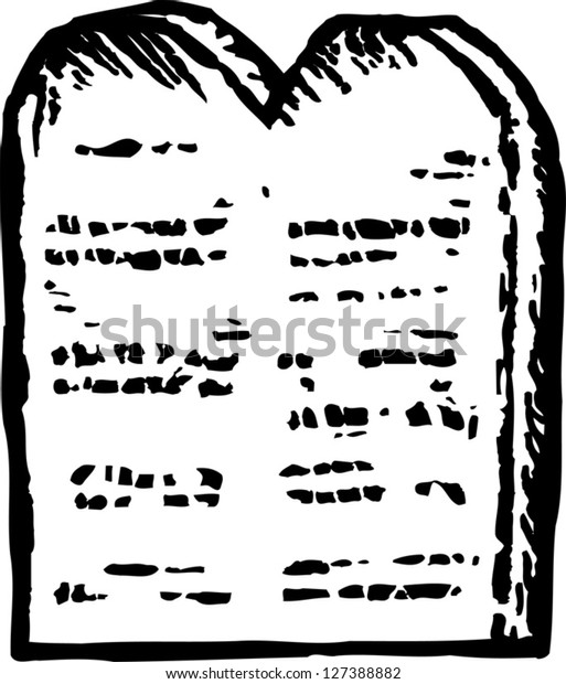 Black White Vector Illustration Moses Tablet Stock Vector (Royalty Free ...