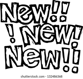 Black White Vector Illustration New Word: เวกเตอร์สต็อก (ปลอดค่า ...