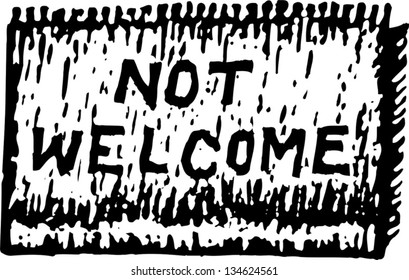 Black White Vector Illustration Not Welcome: vector de stock (libre de ...