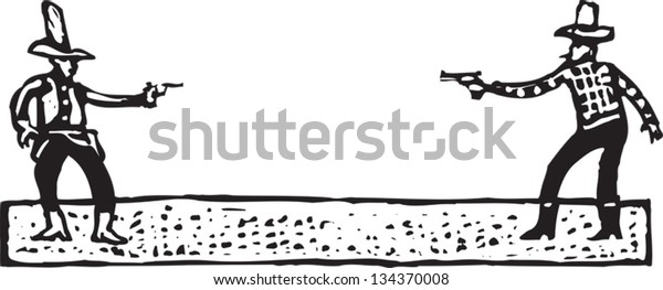Stock vektor „Black White Vector Illustration Old West“ (bez autorských ...