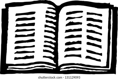 Black White Vector Illustration Open Book Stock Vector (Royalty Free ...