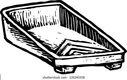 Black White Vector Illustration Paint Tray Stock Vector (Royalty Free ...