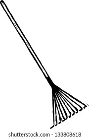 Black White Vector Illustration Rake Stock Vector (Royalty Free ...