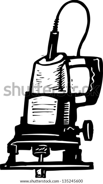 Black White Vector Illustration Router Stock Vector (Royalty Free ...