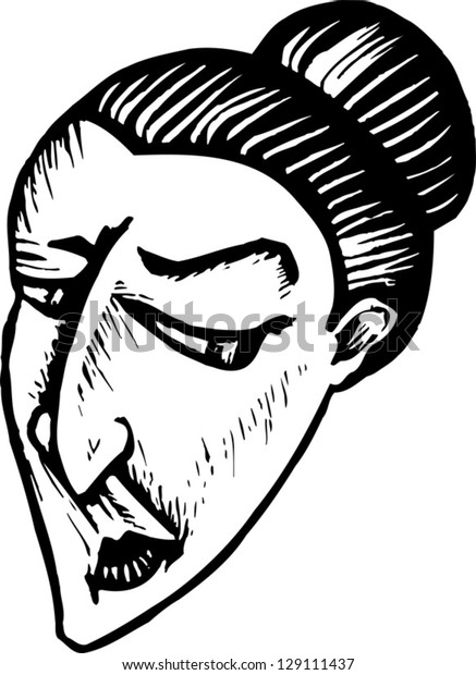 Black White Vector Illustration Skeptical Woman Stock Vector (Royalty ...