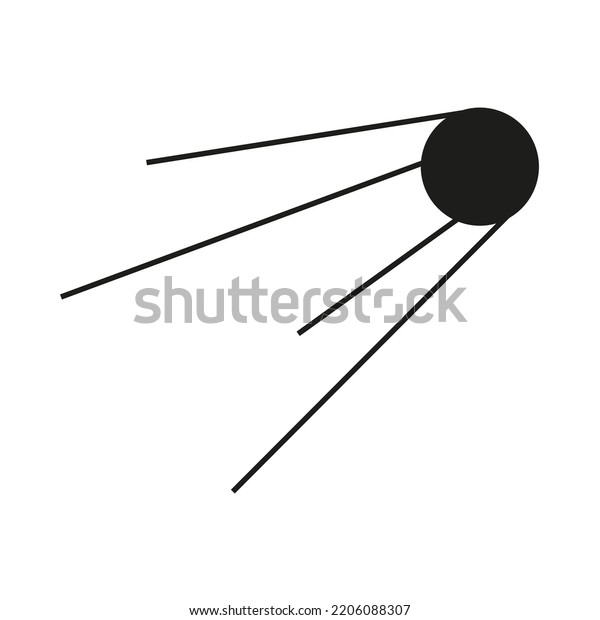 Black White Vector Illustration Sputnik Spacecraft Stock Vector ...