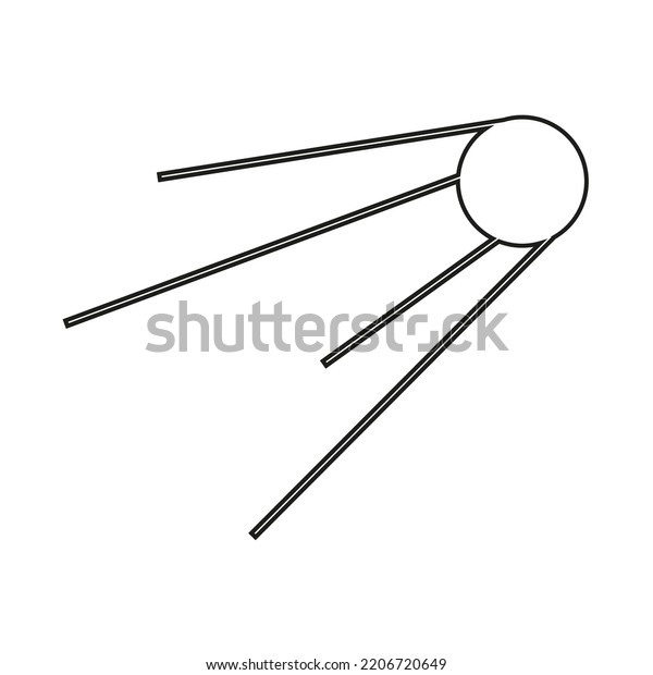 Black White Vector Illustration Sputnik Spacecraft Stock Vector ...