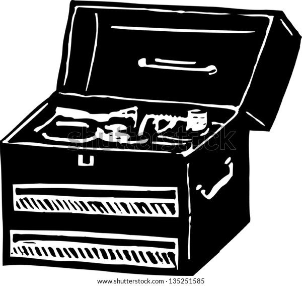 Black White Vector Illustration Toolbox Stock Vector (Royalty Free ...