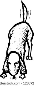 Black White Vector Illustration Tracking Dog Stock Vector (Royalty Free ...